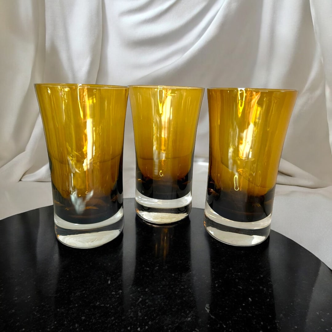 1970s Denby Milnor Sweden Collins Glasses/water Glasses in Mirage Brown ...