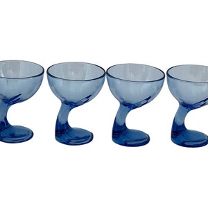 Bormioli Rocco Blue Glass Dessert Bowls/blue Stemmed Dessert Bowls ...