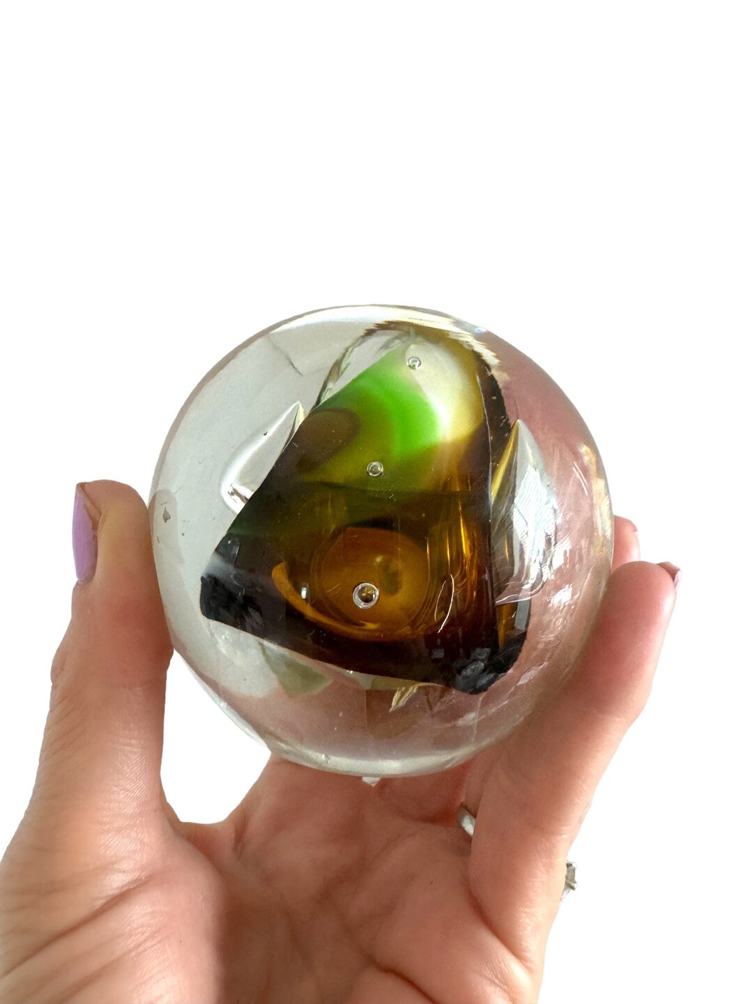 Hand Blown Adam Jablonski Art Glass Paperweight/signed/ Made in Poland ...