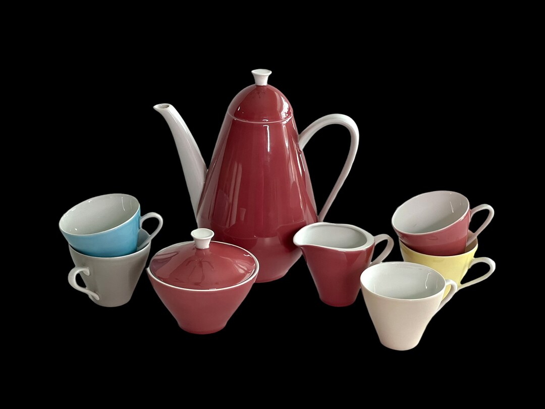 Vintage Espresso/tea Set Bavarian Germany/mcm/8 Piece - Etsy