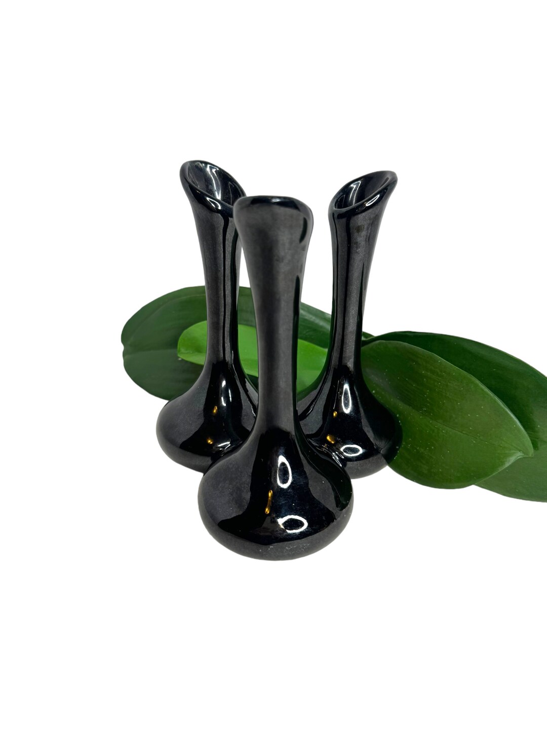 Van Briggle Pottery MCM Black Glazed Triple Bud Vase - Etsy