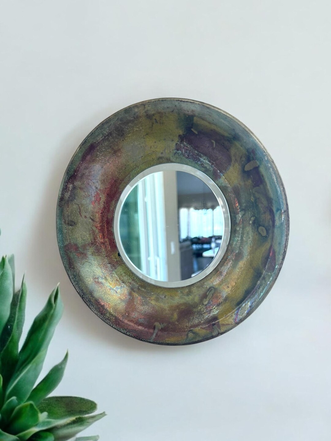 Raku Pottery Colorful Copper Glaze Wall Mirror /signed/james Klinger ...