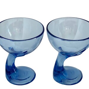 Bormioli Rocco Blue Glass Dessert Bowls/blue Stemmed Dessert Bowls ...