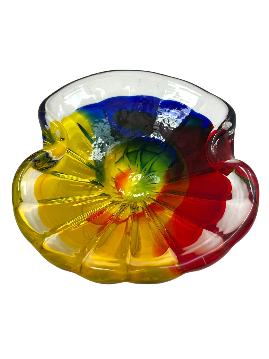 Colorful Art Glass Bowl/vibrant Rainbow Modern Glass Bowl Home - Etsy