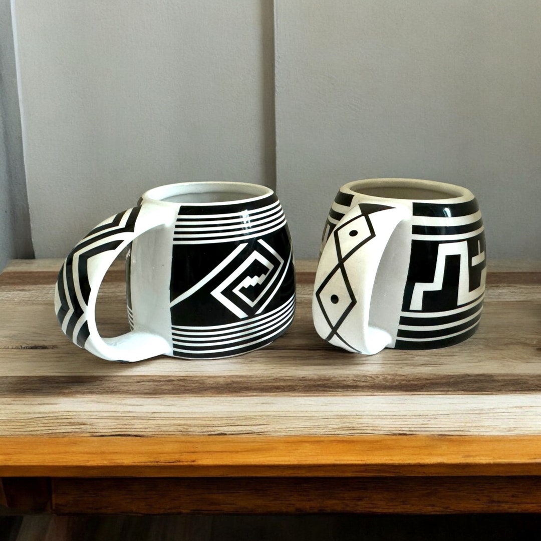 Black and White Treasure Chest Las Cruces Tribal Coffee Mugs/black and ...