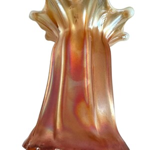 Antique Dugan Wide Rib Peach Opal Carnival Glass Vase Spittoon Shape 6 ...