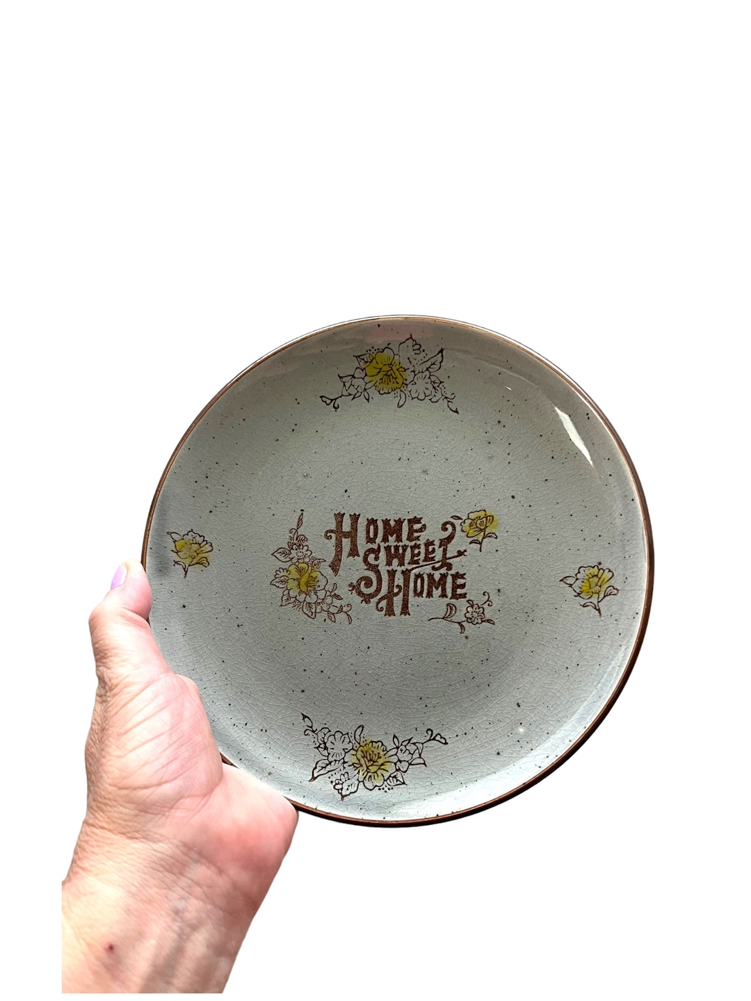 Vintage “home Sweet Home” Small Plates Made in Japan, Speckled, Mid ...
