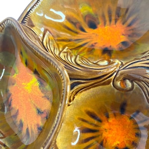 Ccil Style California Pottery Snack Bowl/autumn Leaf Chips and Dip ...