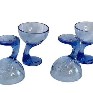 Bormioli Rocco Blue Glass Dessert Bowls/blue Stemmed Dessert Bowls ...