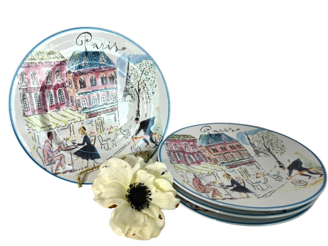 4 Paris Dessert Plates/rosanna Made in Italy/vintage Appetizer Plates ...