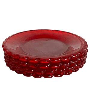 4 Ruby Red Hoff Interieur Pressed Glass Plates/shallow Bowls /made in ...