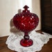 Vintage Westmoreland Ruby Red Diamond Point Sawtooth Edge Glass Lidded ...