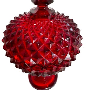 Vintage Westmoreland Ruby Red Diamond Point Sawtooth Edge Glass Lidded ...