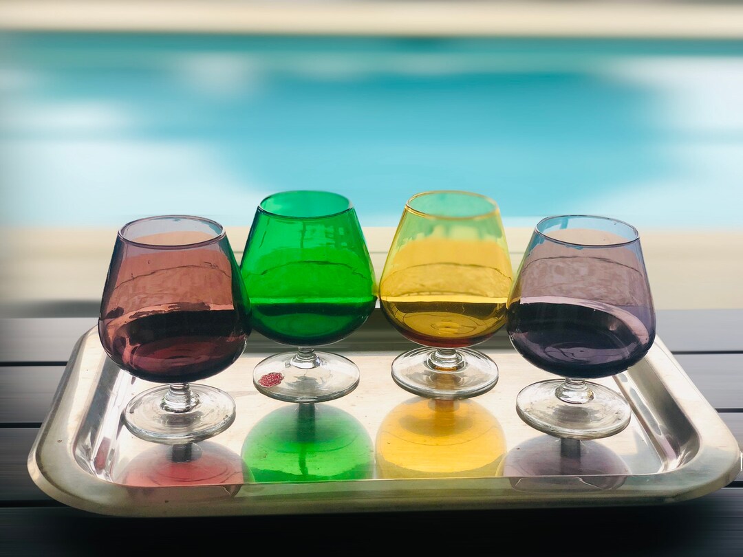 Colorful Brandy Snifters Cocktail Glasses/made in Italy Colorful ...