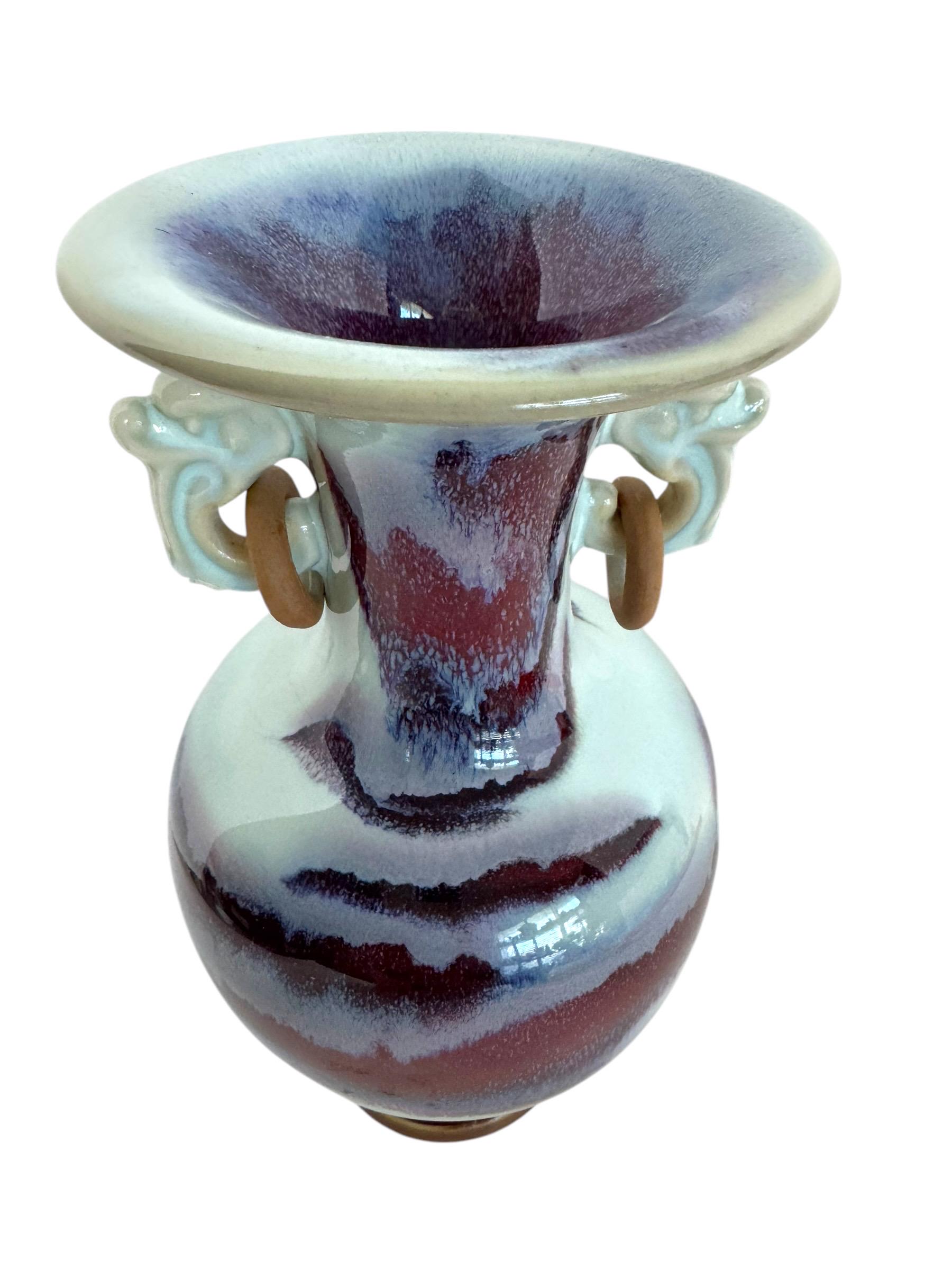 Vintage Chinese Jun Ware Flambé Glaze Porcelain Vase,vintage Gift ...