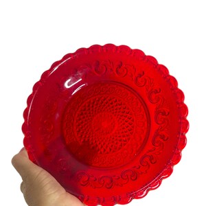 4 Ruby Red Hoff Interieur Pressed Glass Plates/shallow Bowls /made in ...