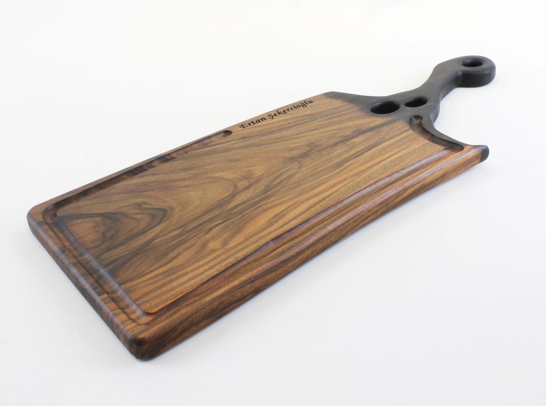 Solid Wood Cutting Board With Handles– Personalized, Handmade With ...