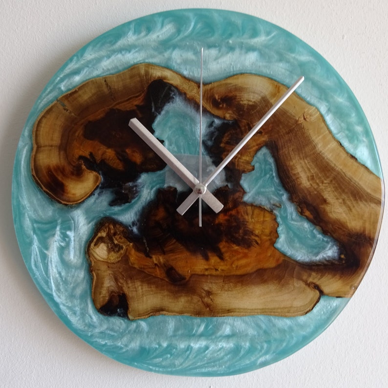 Epoxy Wood Wall Clock Handmade Housewarming Gift Wall - Etsy
