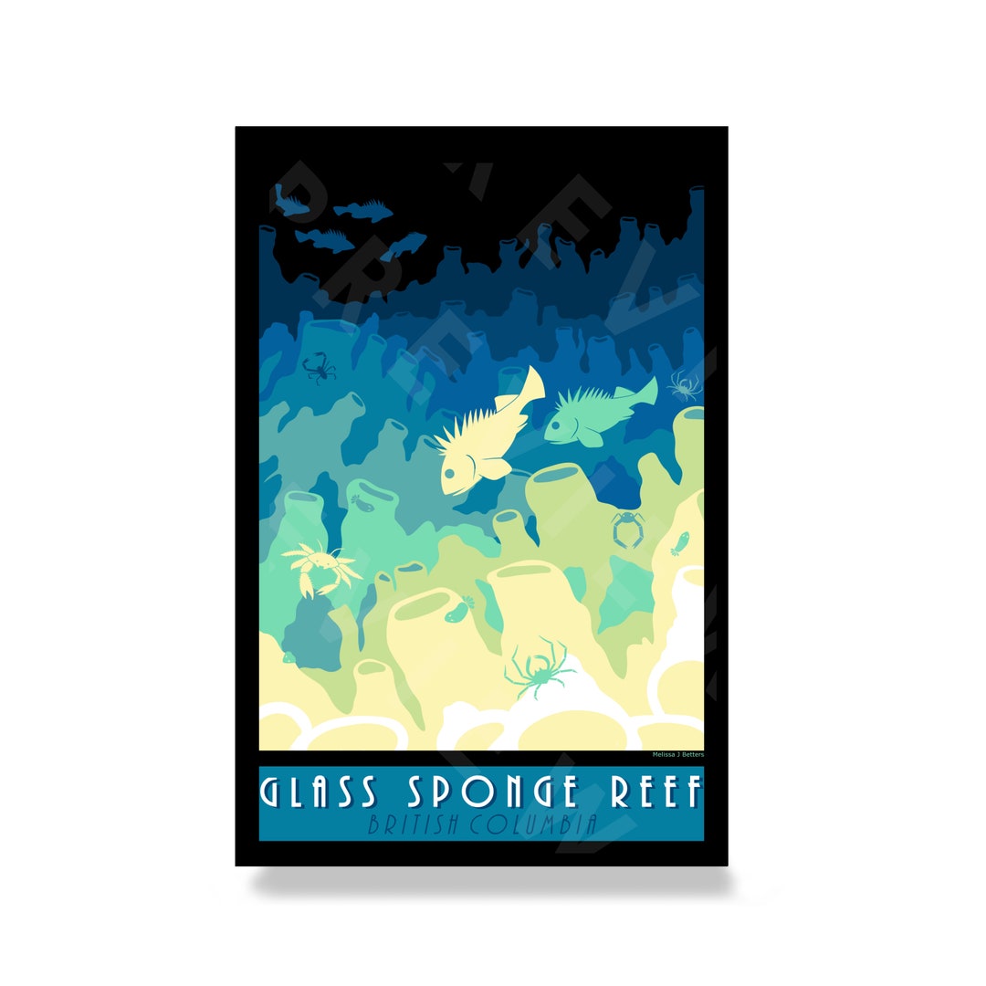 Wall Poster (unframed) - Glass Sponge Reef (green) - Etsy