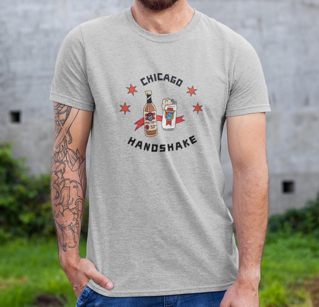Chicago Handshake T Shirt, Malort Tee, Fun Chicago Shirt, Chitown, Old ...