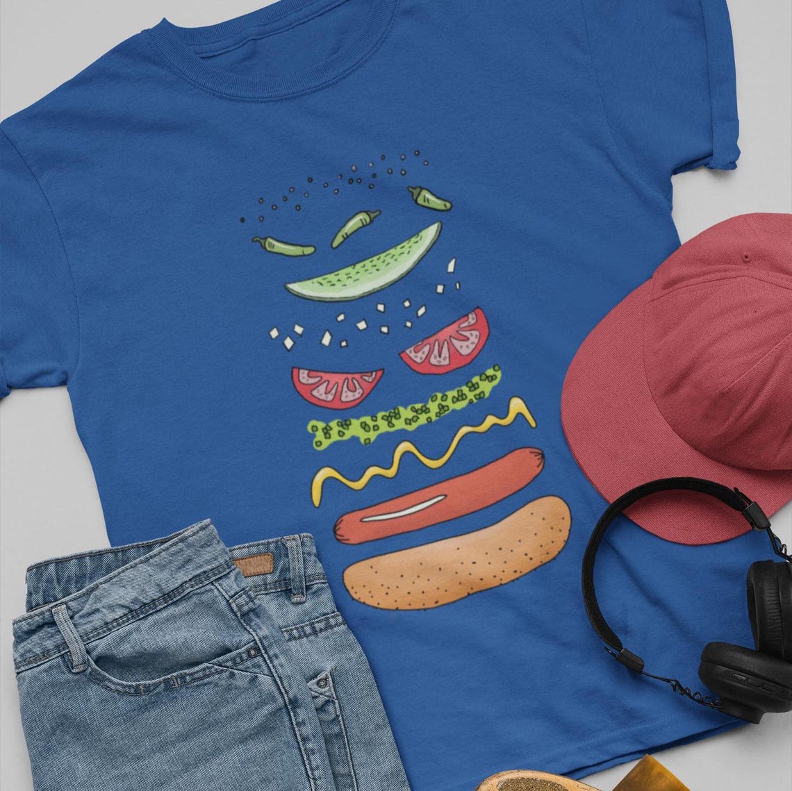 Chicago Dog T Shirt, Fun Chitown Hot Dog Tee for Men & Women, Unique ...