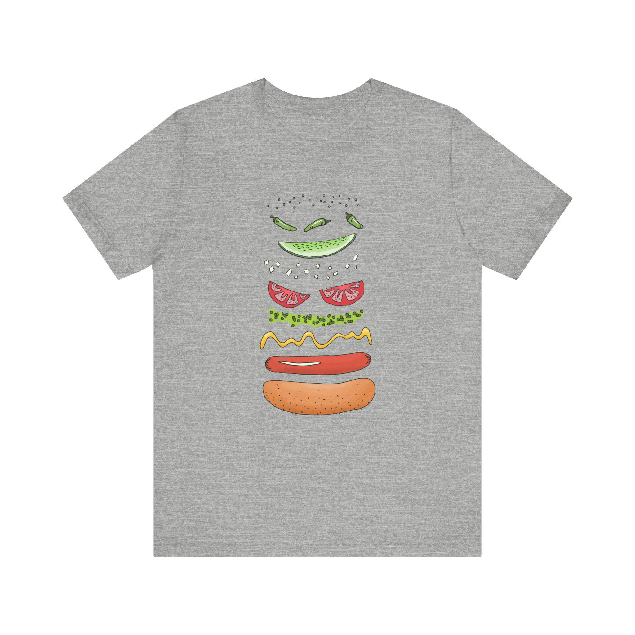 Chicago Dog T Shirt, Fun Chitown Hot Dog Tee for Men & Women, Unique ...