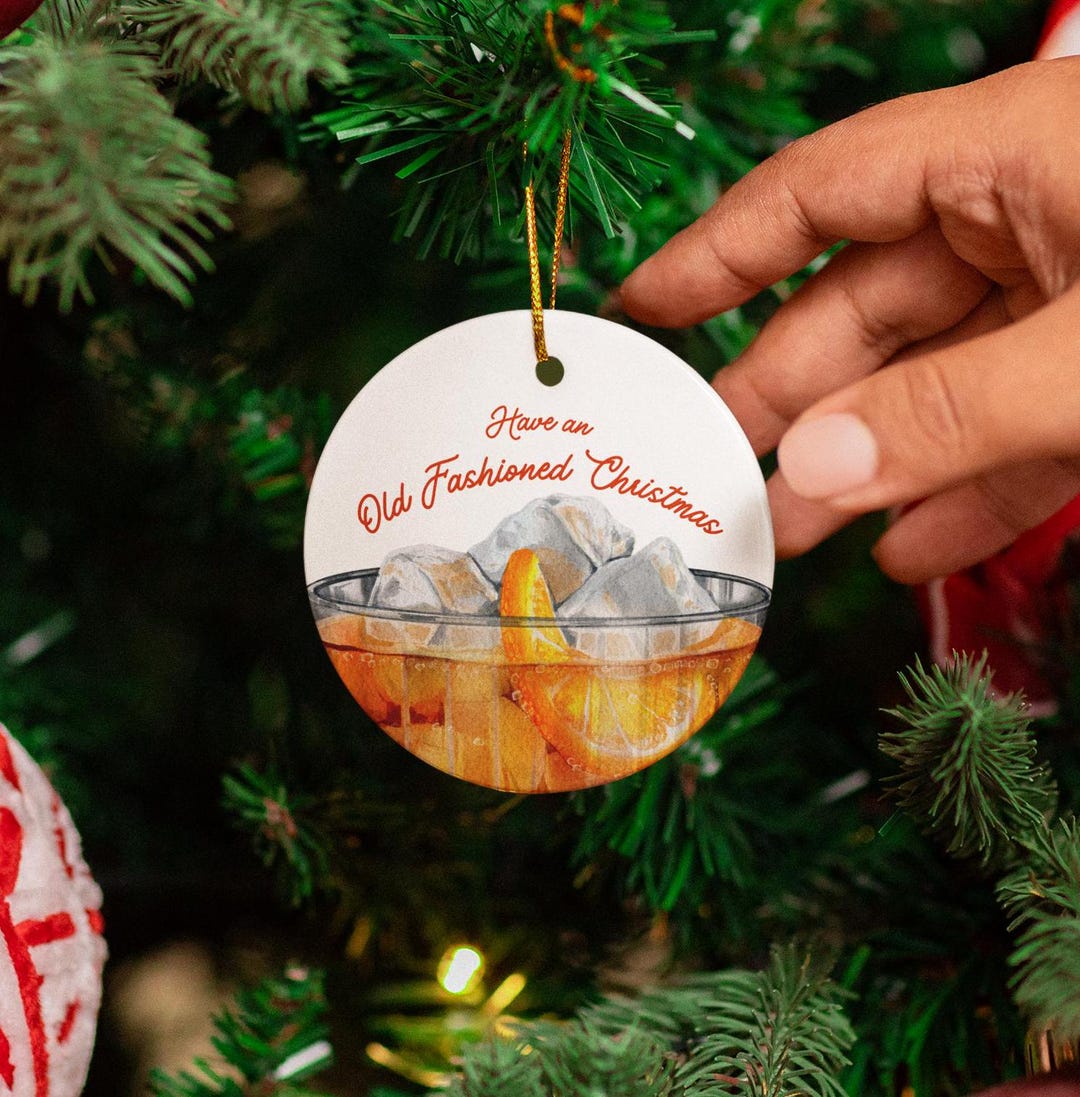 Old Fashioned Cocktail Ornament, Christmas Decoration, Whiskey Gift ...