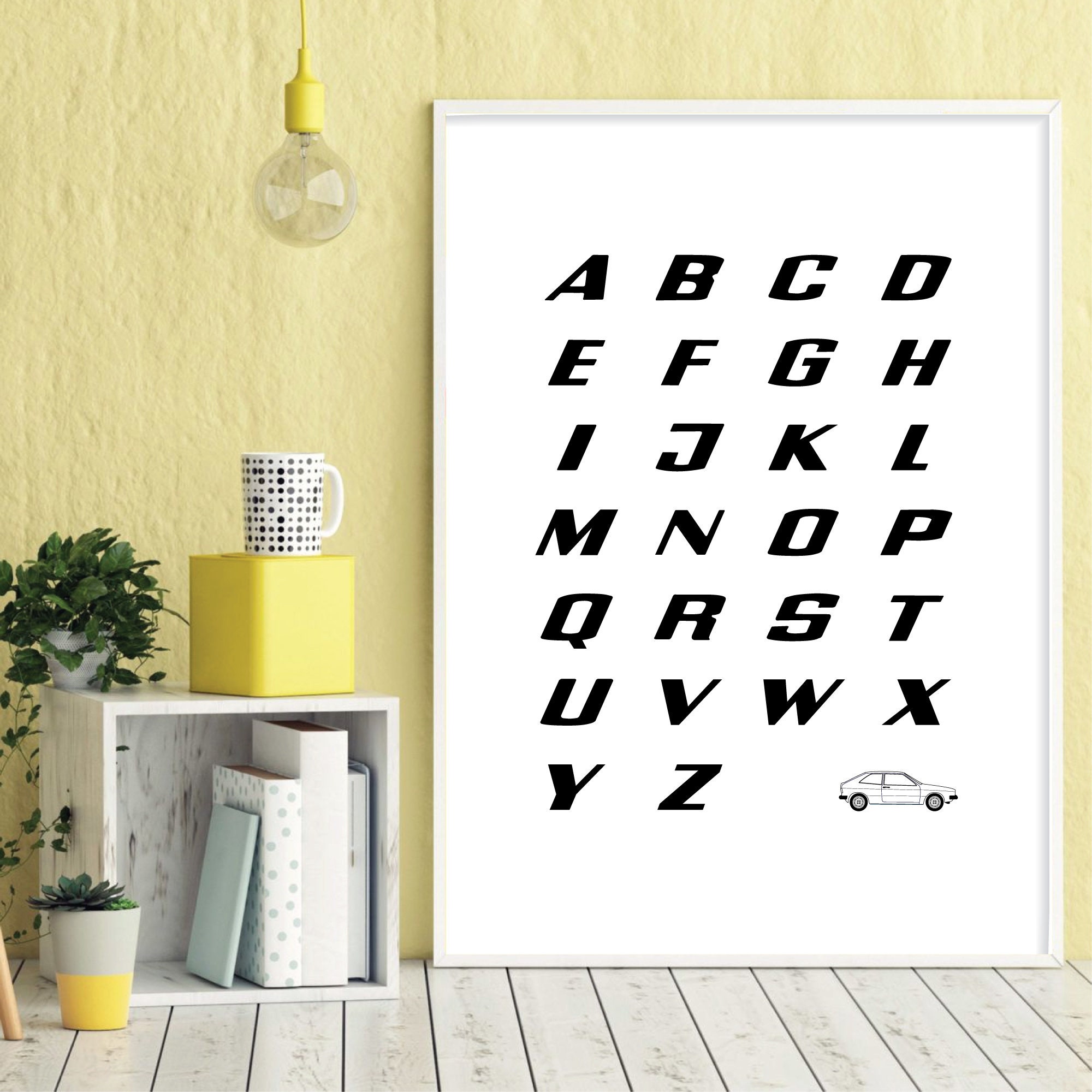 VW Early Font Alphabet Poster With the Choice of Your Mk1 - Etsy