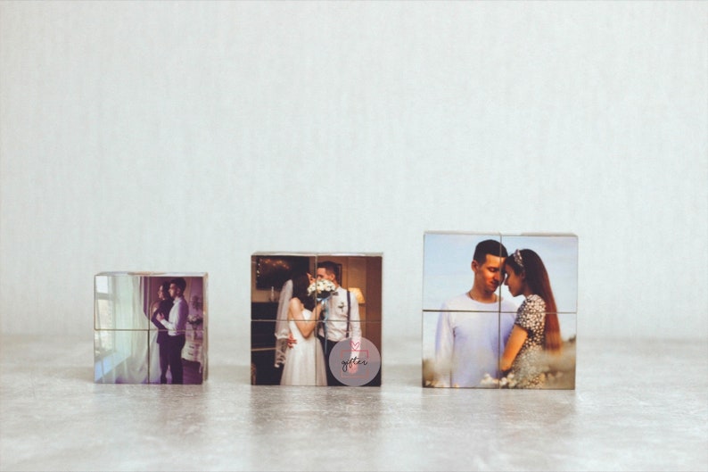 Photo Collage Rotating Photo Cube Blended Family Gift - Etsy