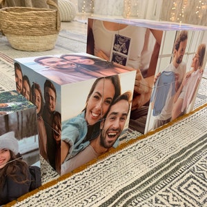 Family Portrait, Rotating Photo Cube, Wooden Activity Cube ...