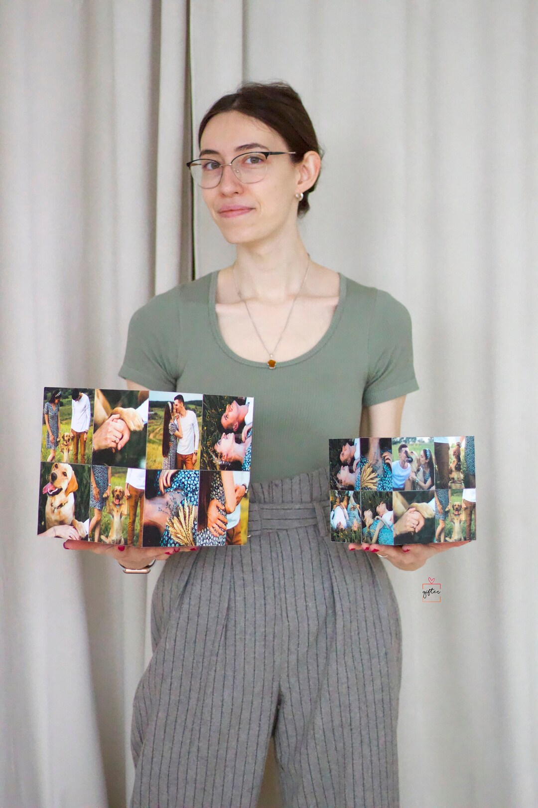 Rotating Photo Cube, Wooden Activity Cube, Wooden Photo Cube, Folding ...