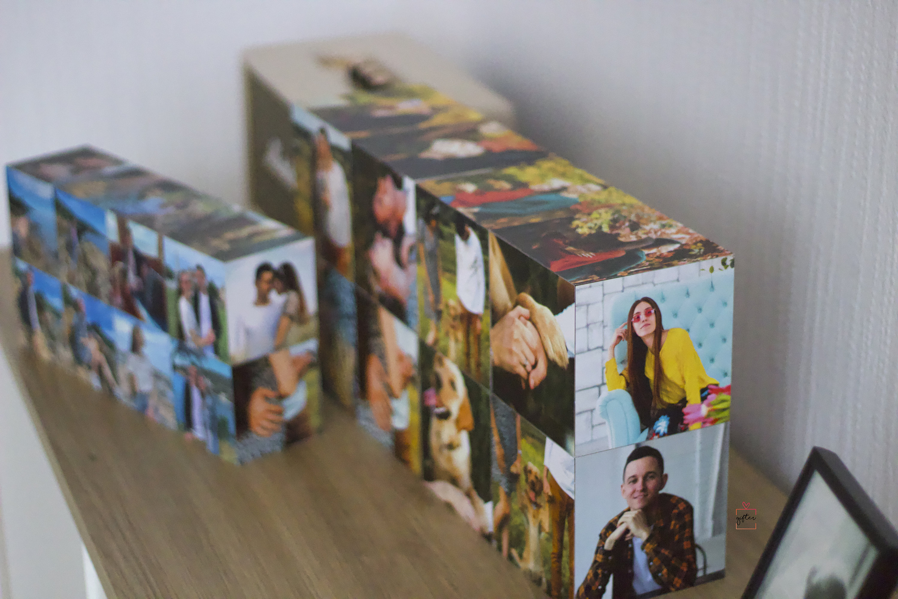 Rotating Photo Cube, Wooden Activity Cube, Wooden Photo Cube, Folding ...