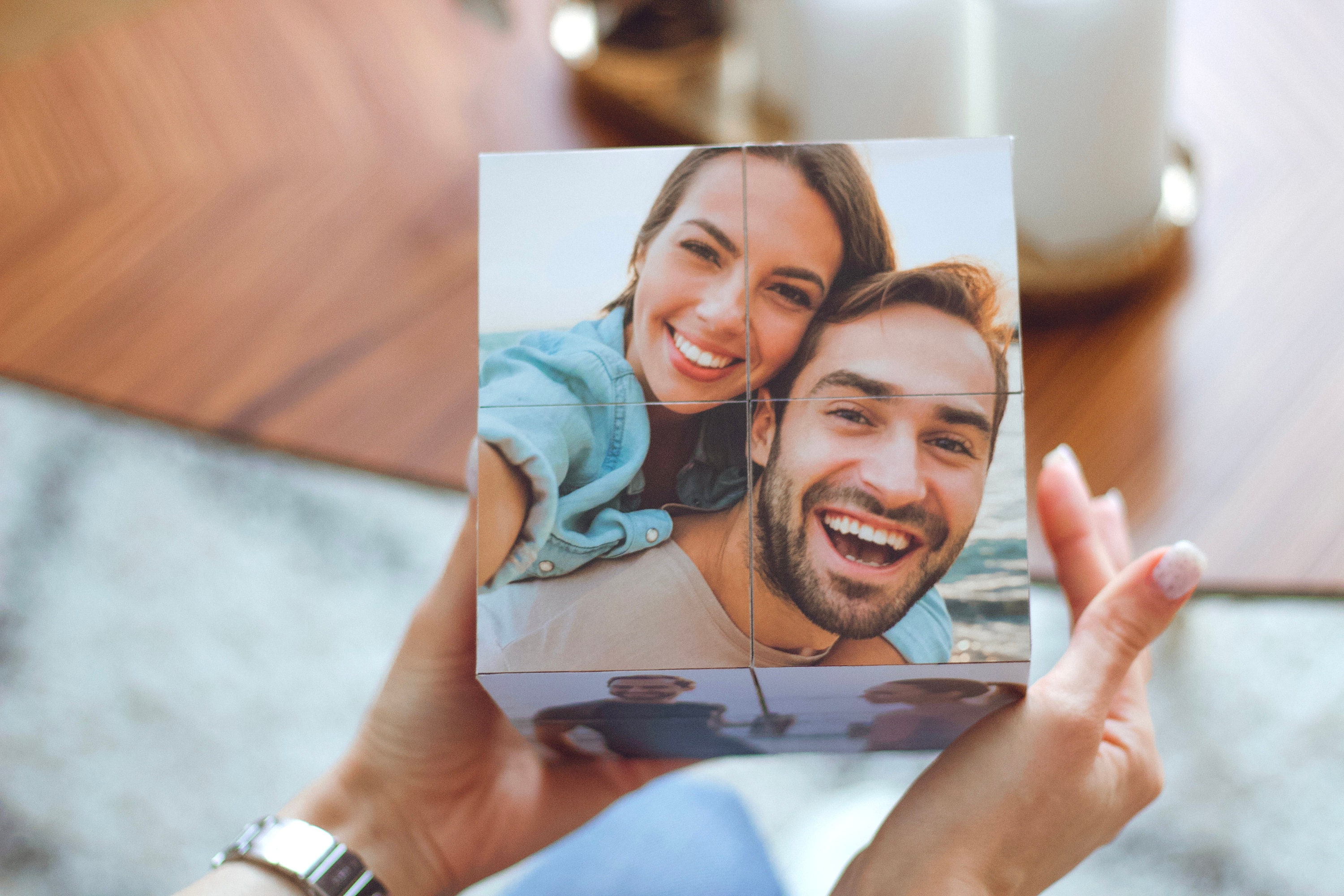 Family Portrait, Rotating Photo Cube, Wooden Activity Cube ...