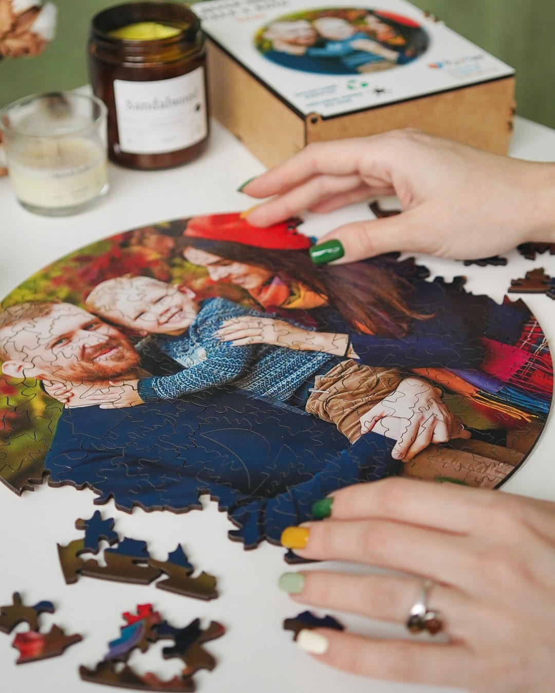 Custom Puzzle From Photo, Family Photo Puzzle, Custom Name Puzzle, Wood ...