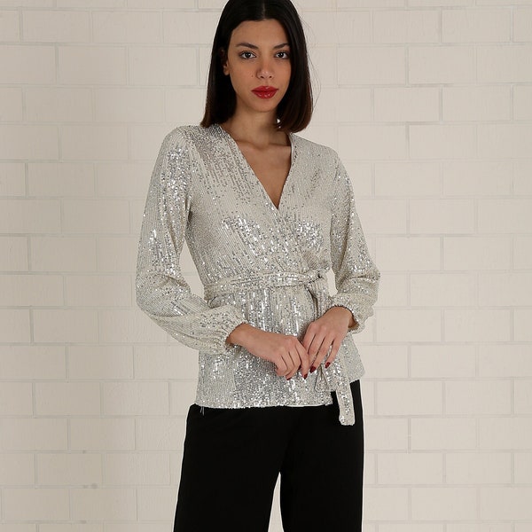 Sequin Evening Wear Tops - Etsy