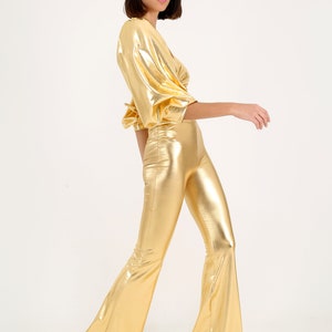 Gold Metallic Disco Outfit, 70s Birthday Costume, Halloween Jumpsuit ...