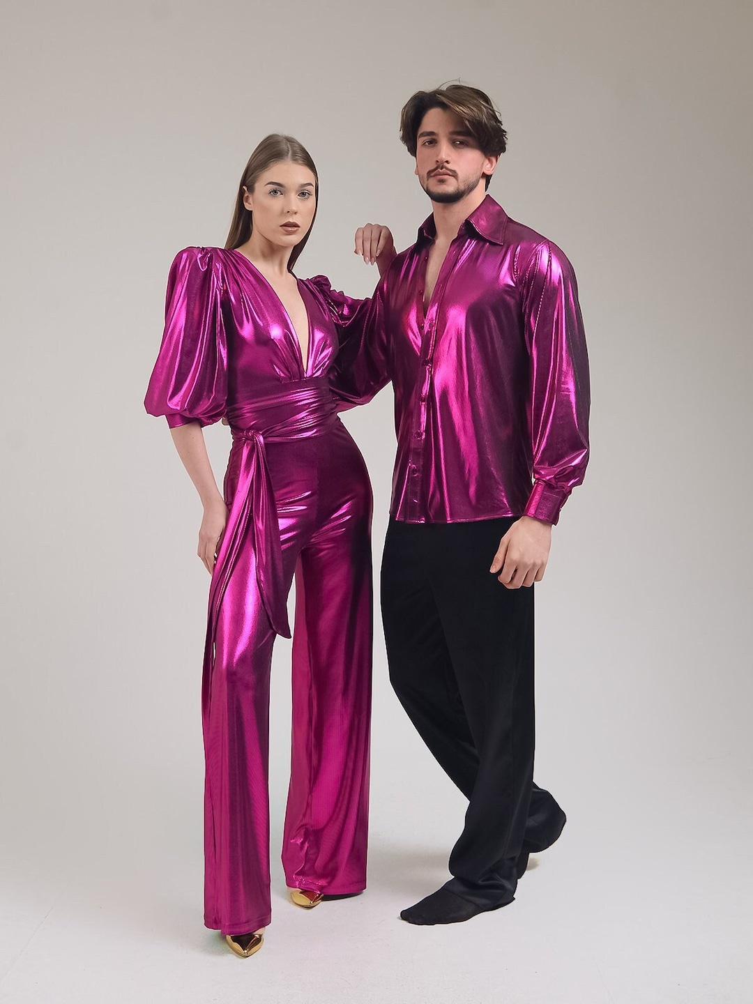 Fuchsia Matched Set, Party Clothes for Spouses, Bright Studio 54 Outfit ...