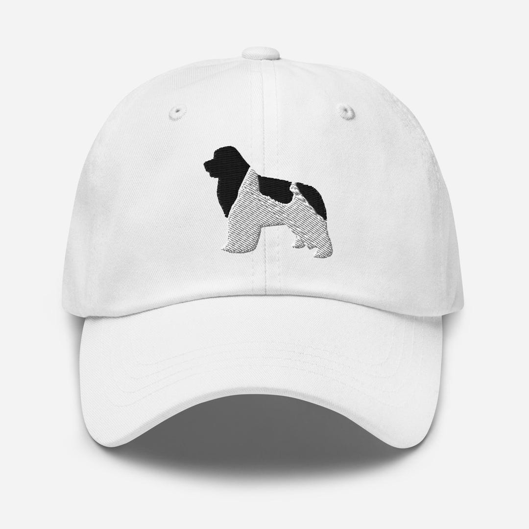 Dad Hat With Black and White Landseer Newfoundland Dog - Etsy