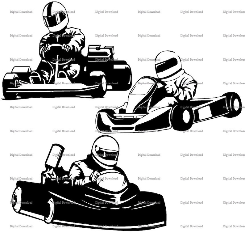 Racing Gokarts SVG File Containing Three Images - Etsy