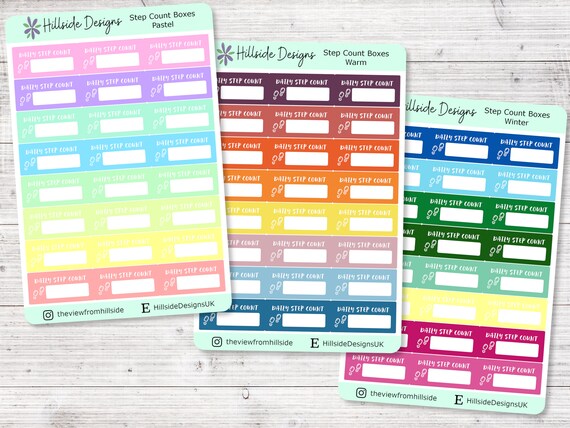 Step Count Stickers Planner Journal Bullet Journal - Etsy