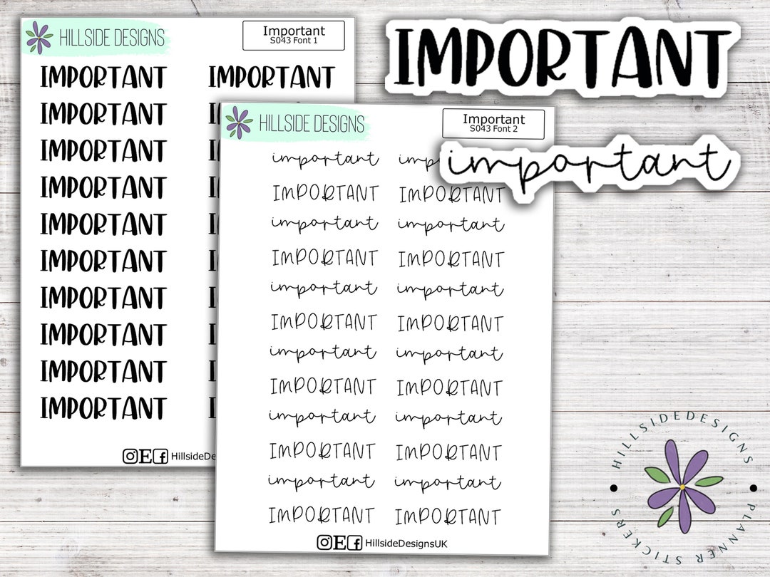 Important Stickers - Planner, Journal, Hobonichi Stickers - Etsy