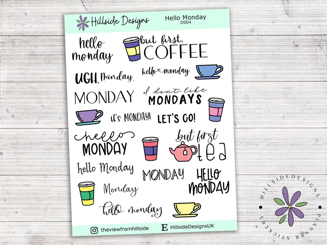 Hello Monday Stickers Planner Journal Bullet Journal - Etsy