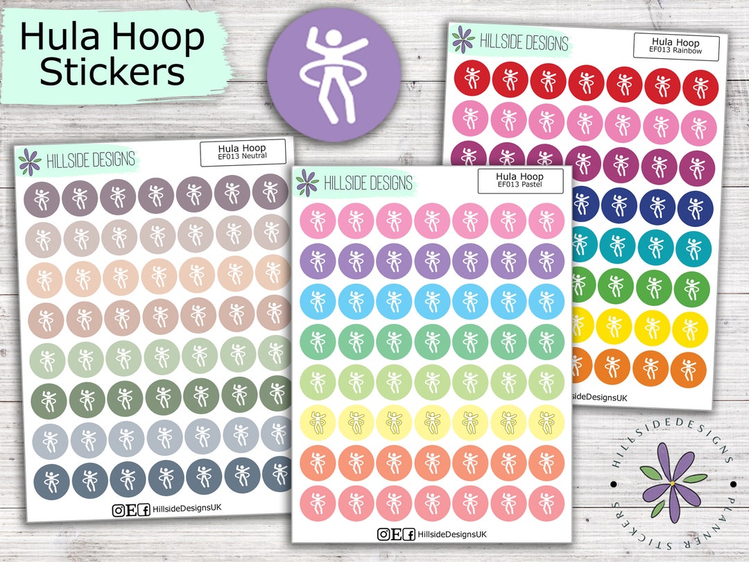 Hula Hoop Icon - Exercise Icon Stickers - Planner, Journal, Hobonichi ...