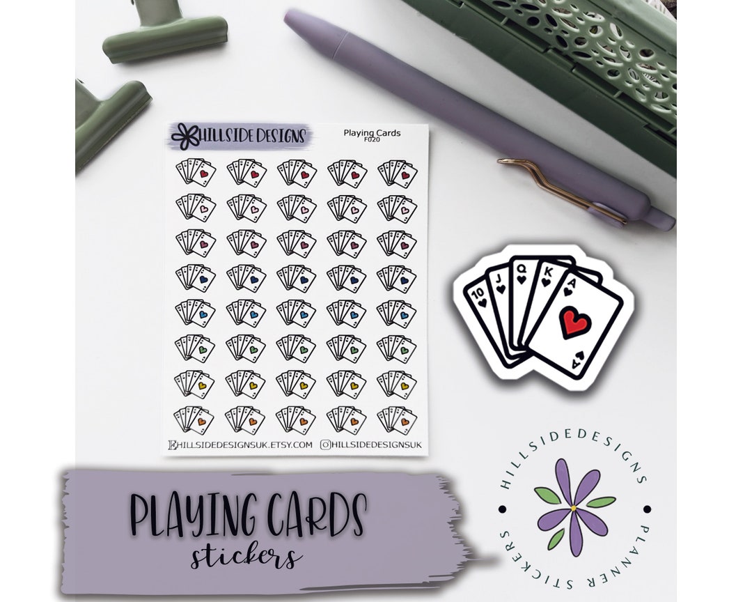 Playing Card Stickers - Deck of Cards Stickers - Planner Stickers - Etsy