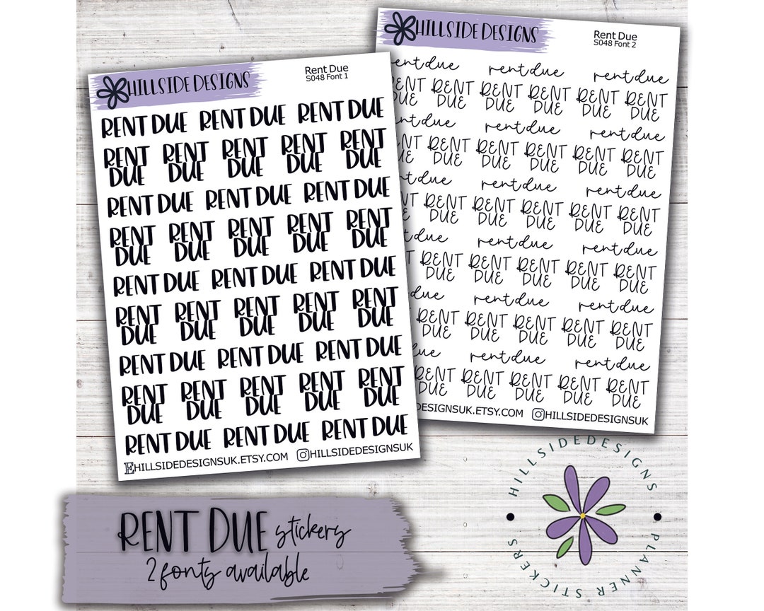 Rent Due Stickers - Journal and Planner Stickers - Etsy