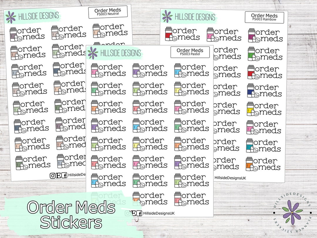 Order Meds Stickers Prescription Stickers Medication - Etsy UK