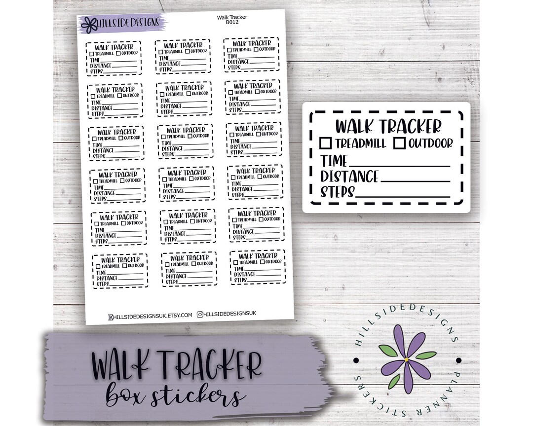 Walk Tracker Box Stickers | Journal, Planner Stickers - Etsy