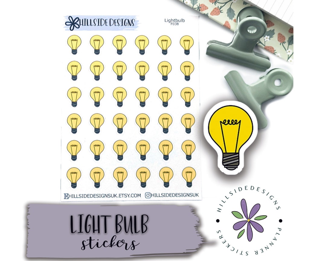 Lightbulb Stickers | Planner, Journal, Hobonichi Stickers - Etsy