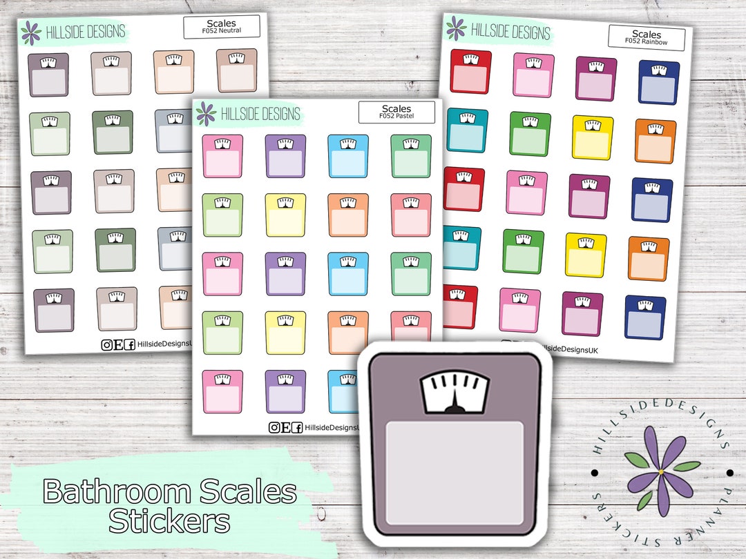 Bathroom Scales Stickers Weight Tracker Planner, Journal, Hobonichi ...
