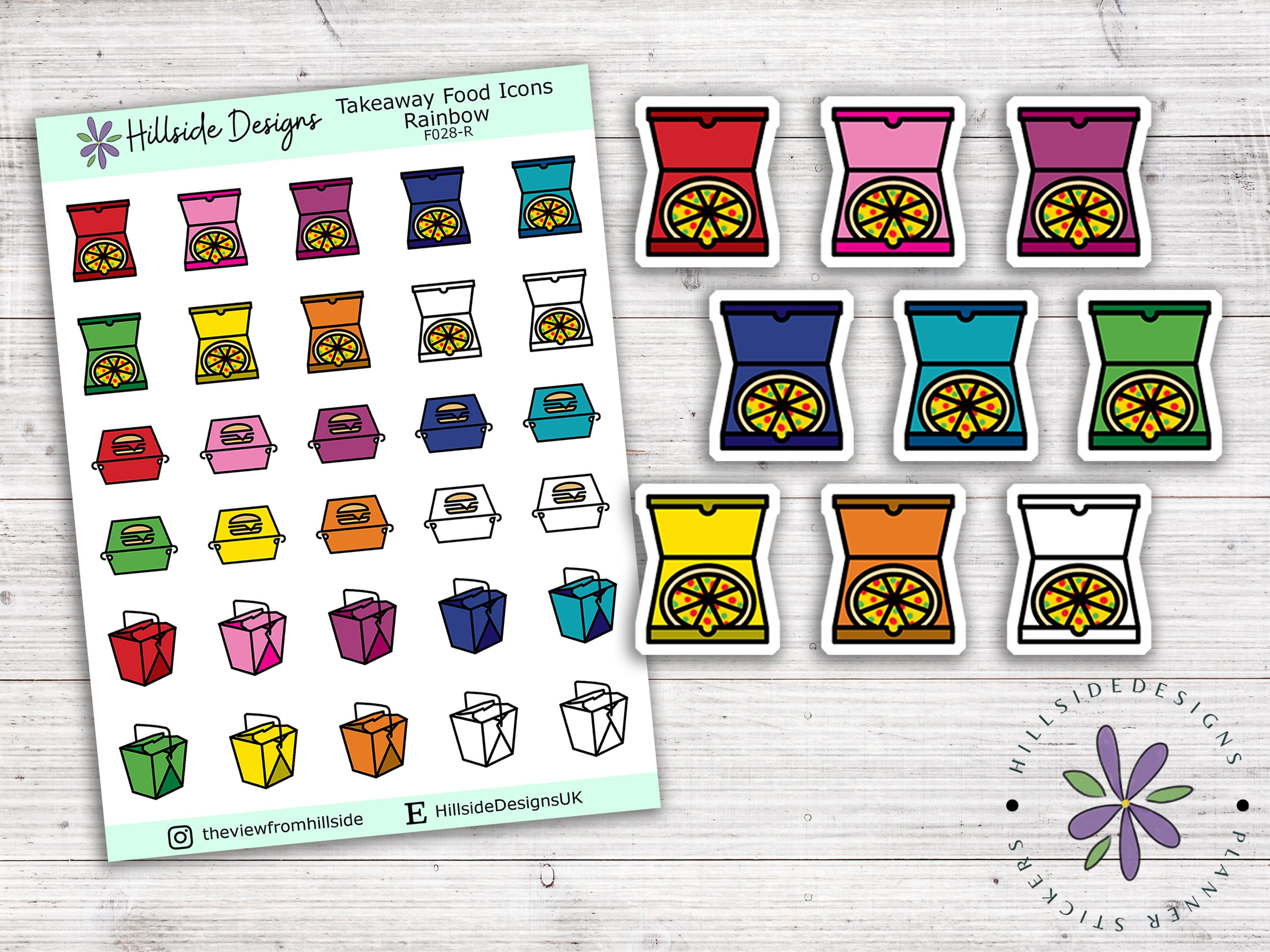 Takeaway Food Icon Stickers Planner Journal Bullet | Etsy